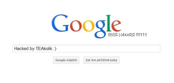 Google Hacklendi mi? webhp?hl=xx-hacker